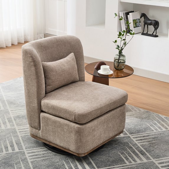 Ergonomic Chenille Swivel Accent Chair / Easy to Assemble in 15 Minutes ...