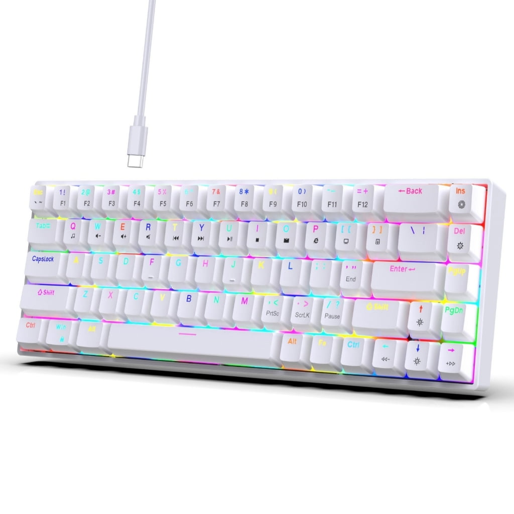 Ergonomic Color Keyboard Hot Swappable Red/Brown Switches 19 Dynamic ...