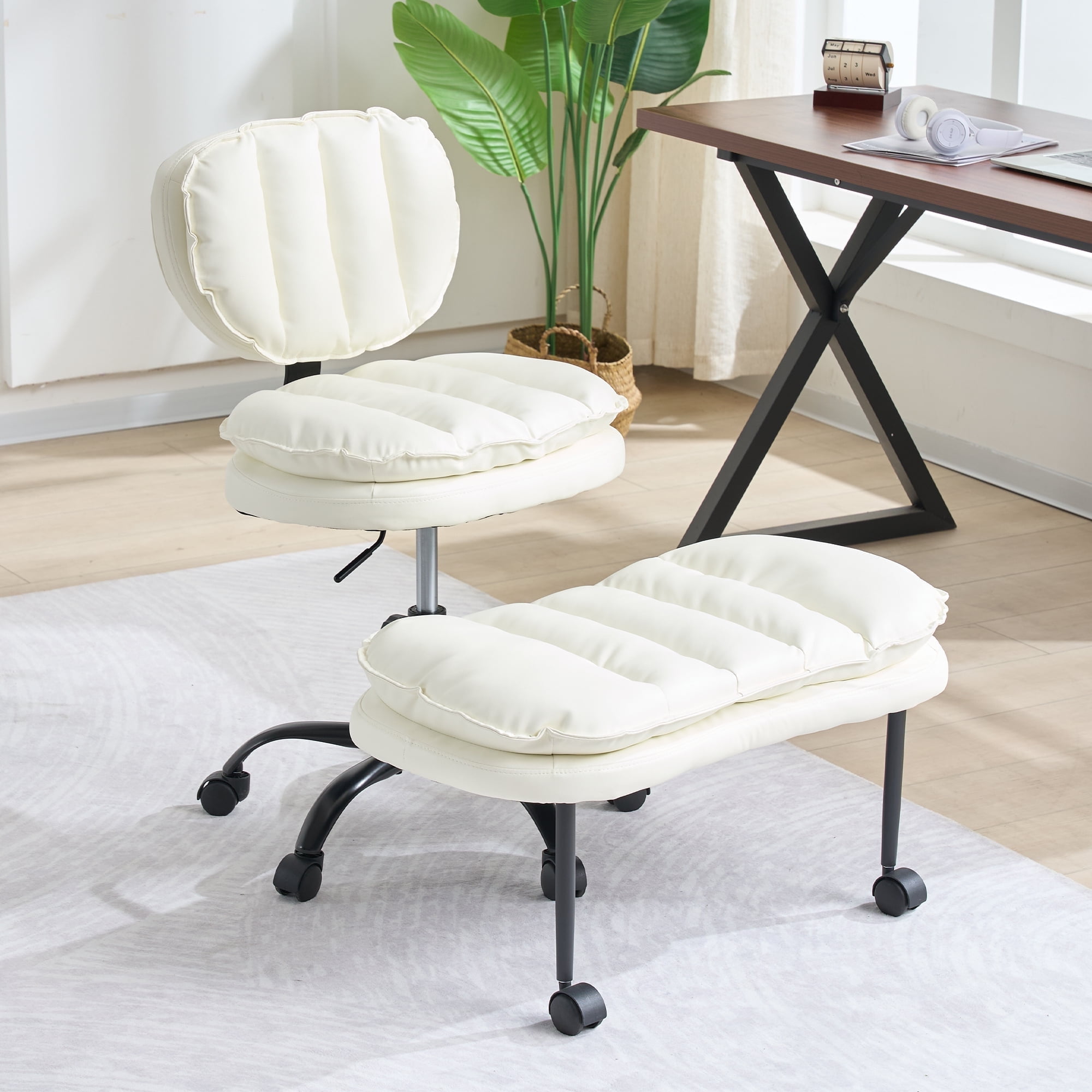 Ergonomic Criss Cross Chair with Wheels, Swivel Height Adjustable ...