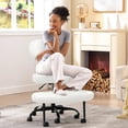 Ergonomic Cross-Legged Office Chair with Wheels - Adjustable Height for ...