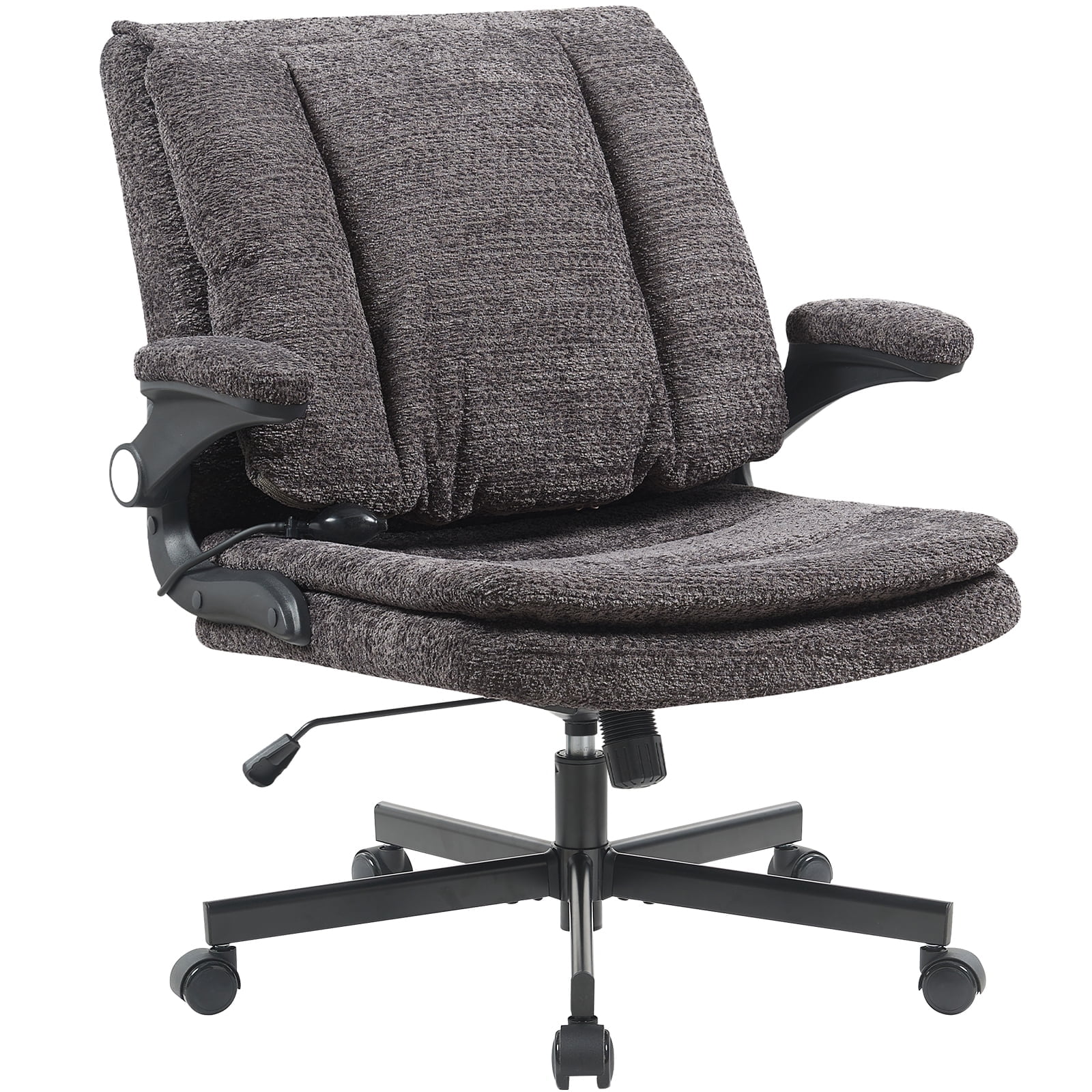 Ergonomic Cross Legged Chair with Inflatable Flip-up Back, Adjustable ...