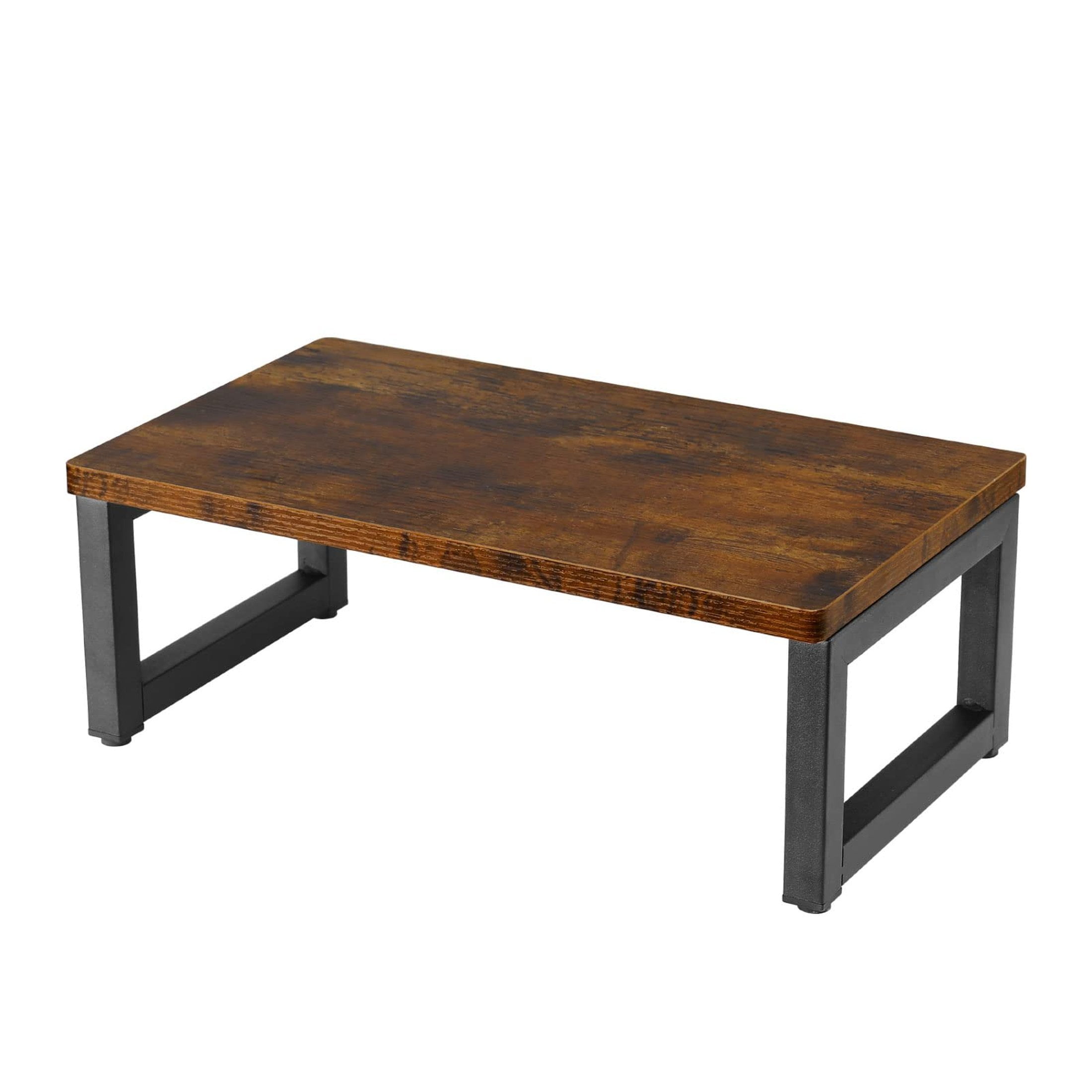 Ergonomic Deep Brown Monitor Stand and Desktop Organizer for Laptops ...