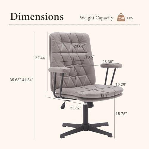 Ergonomic Desk Chair no Wheels Criss Cross Chair Adjustable Home Office ...