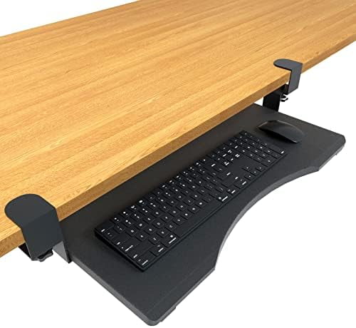 Ergonomic Under Desk Keyboard Tray with Curved Design, C-Clamp Mount ...
