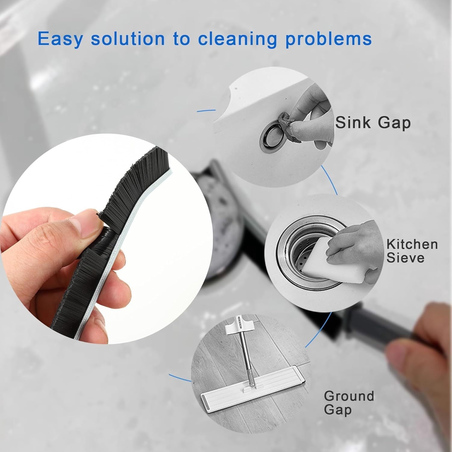 Ergonomic Detail Cleaning Brush, Soft Bristles Non-Slip Handle Cleaner ...