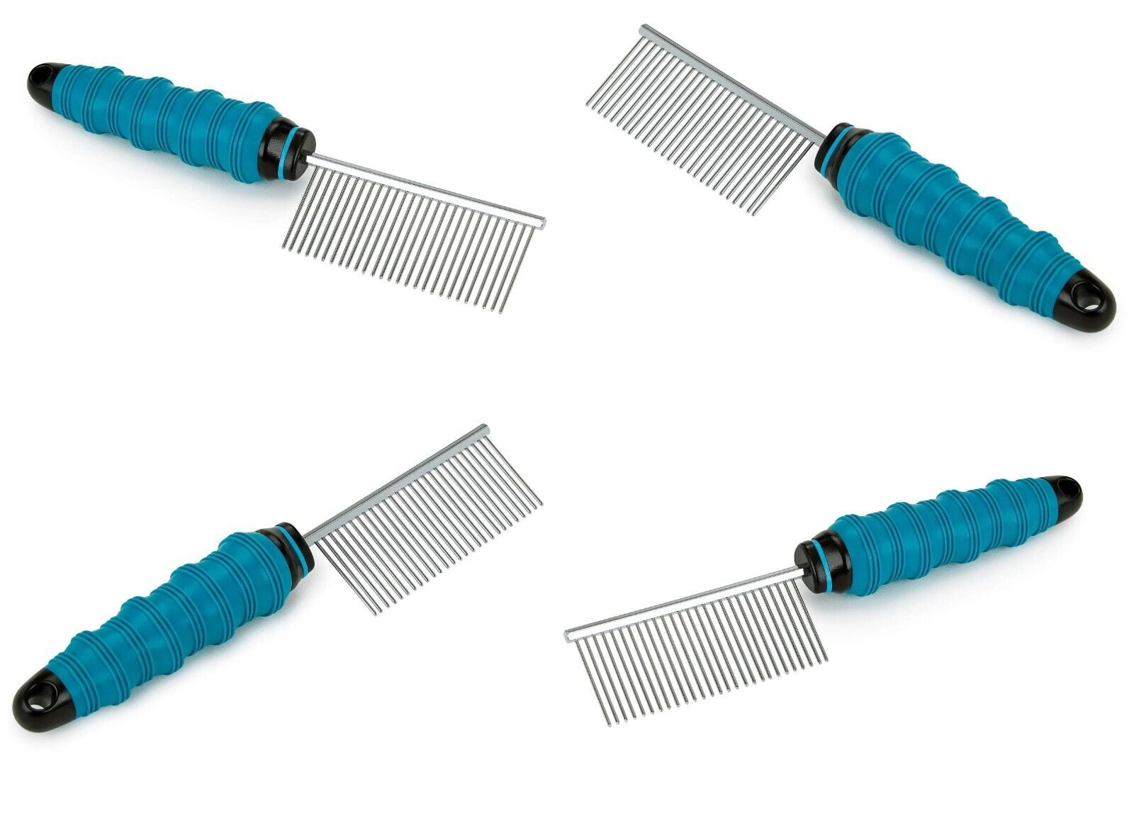 Ergonomic Dog Grooming Combs Deshed Detangle Fluffing Removes Dead Hair ...