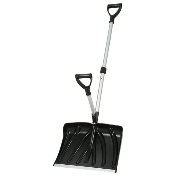 Ergonomic Dual D-Ring Snow Shovel – 18" Wide Blade with Aluminum Edge ...