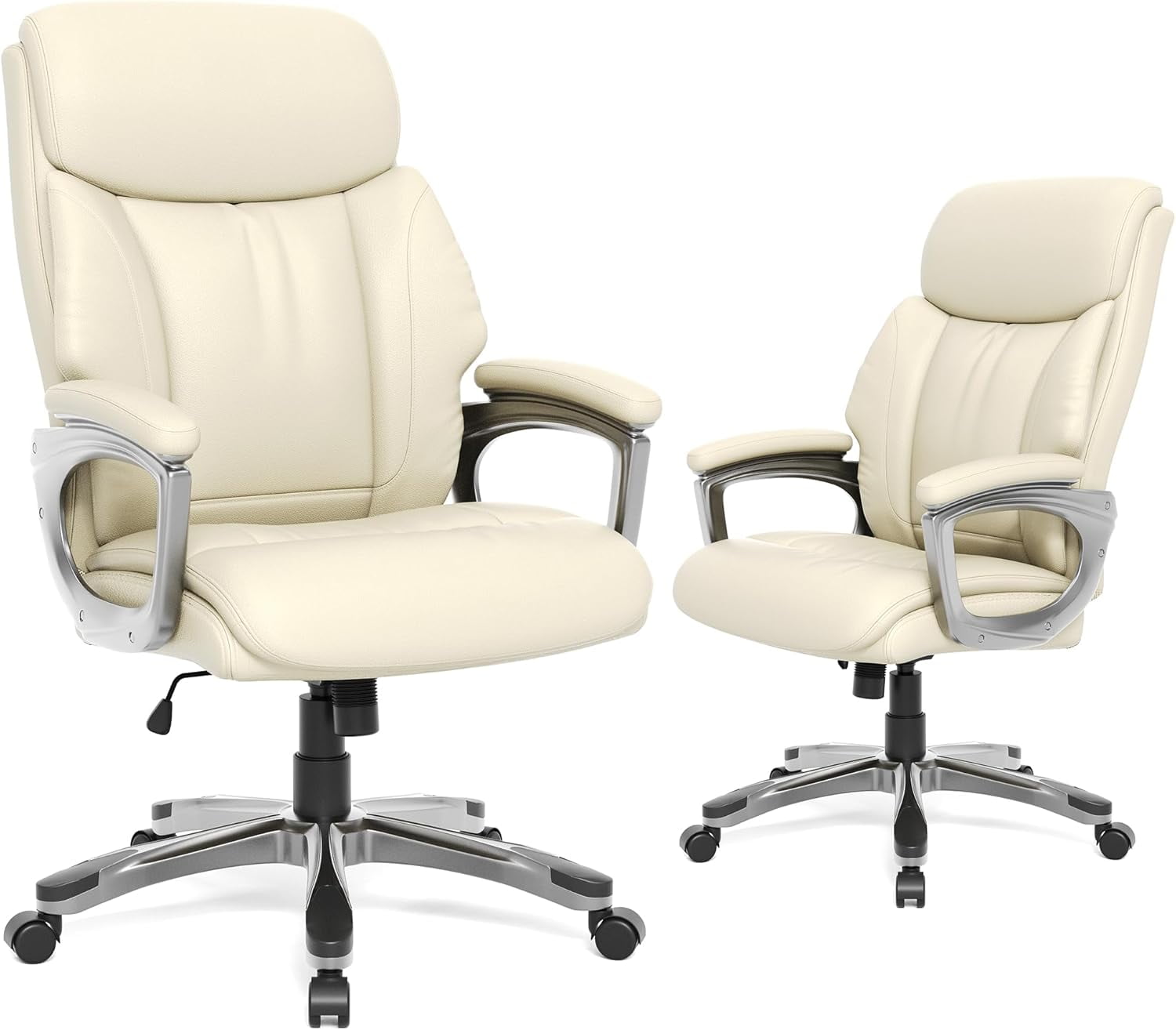 Ergonomic Executive Office Chair, Leather Desk Chair Comfy, Big and ...