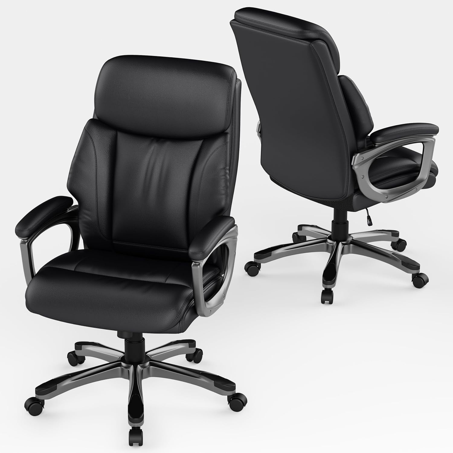 Ergonomic Executive Office Chair, Leather Desk Chair Comfy, Big and ...