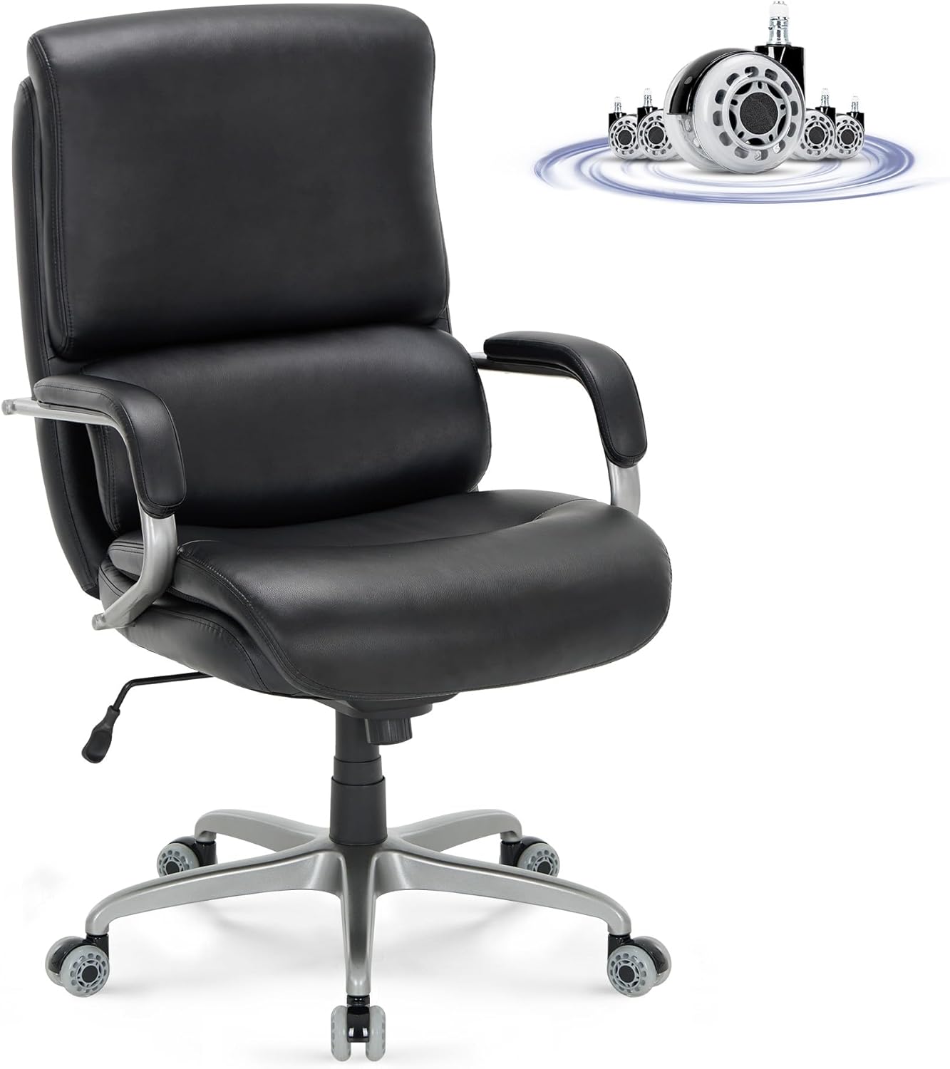 Ergonomic Executive Office Chair, Padded Leather High Back Design with ...
