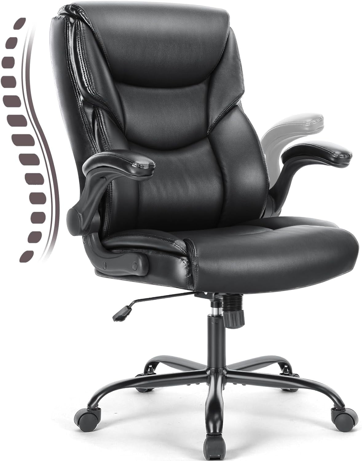 Yangming Ergonomic Office Chair with Flip-up Arms, Rolling Desk Chair ...