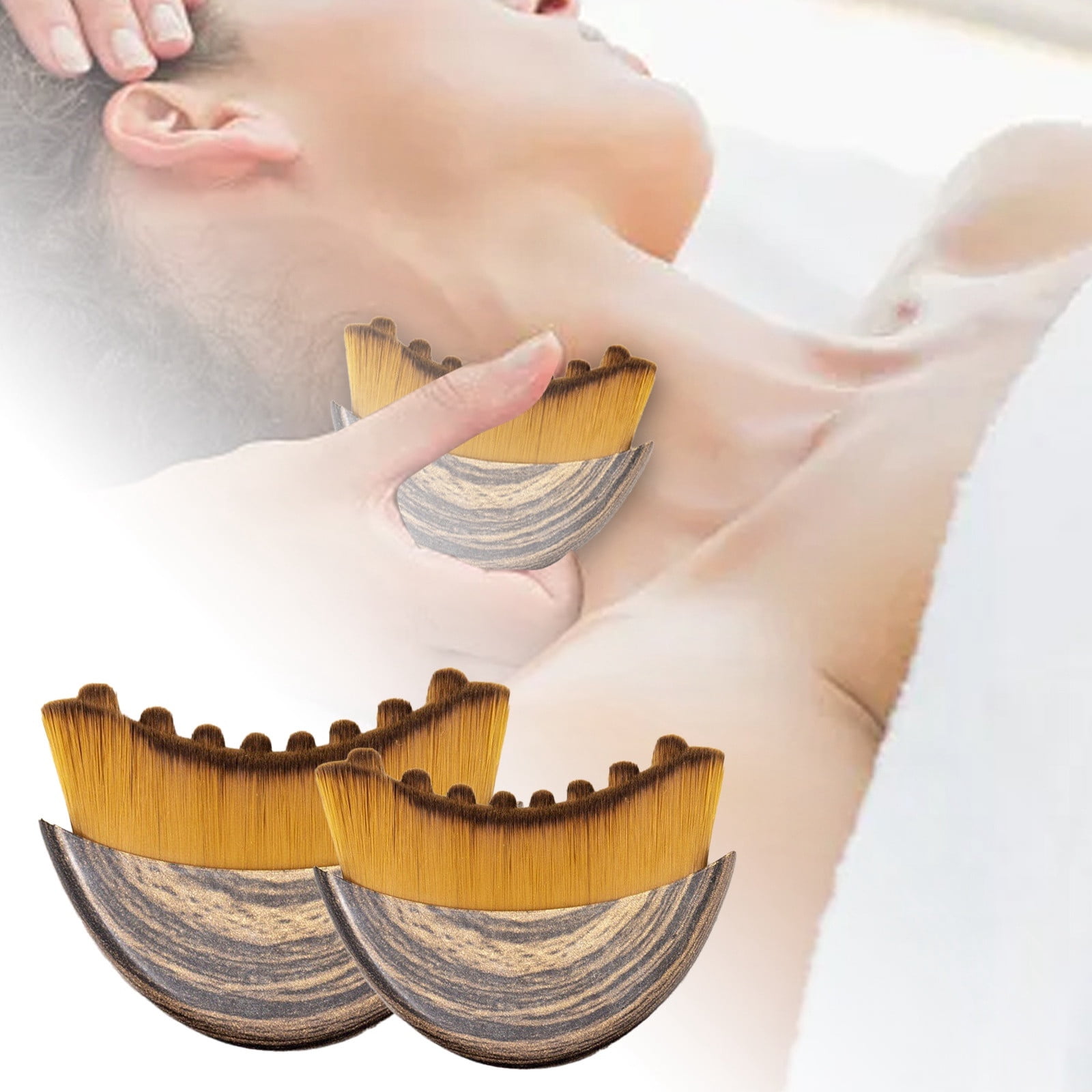 Ergonomic Face Contouring & Sculpting Brush | Dry Brushing Massage Tool for Jawline Definition ...