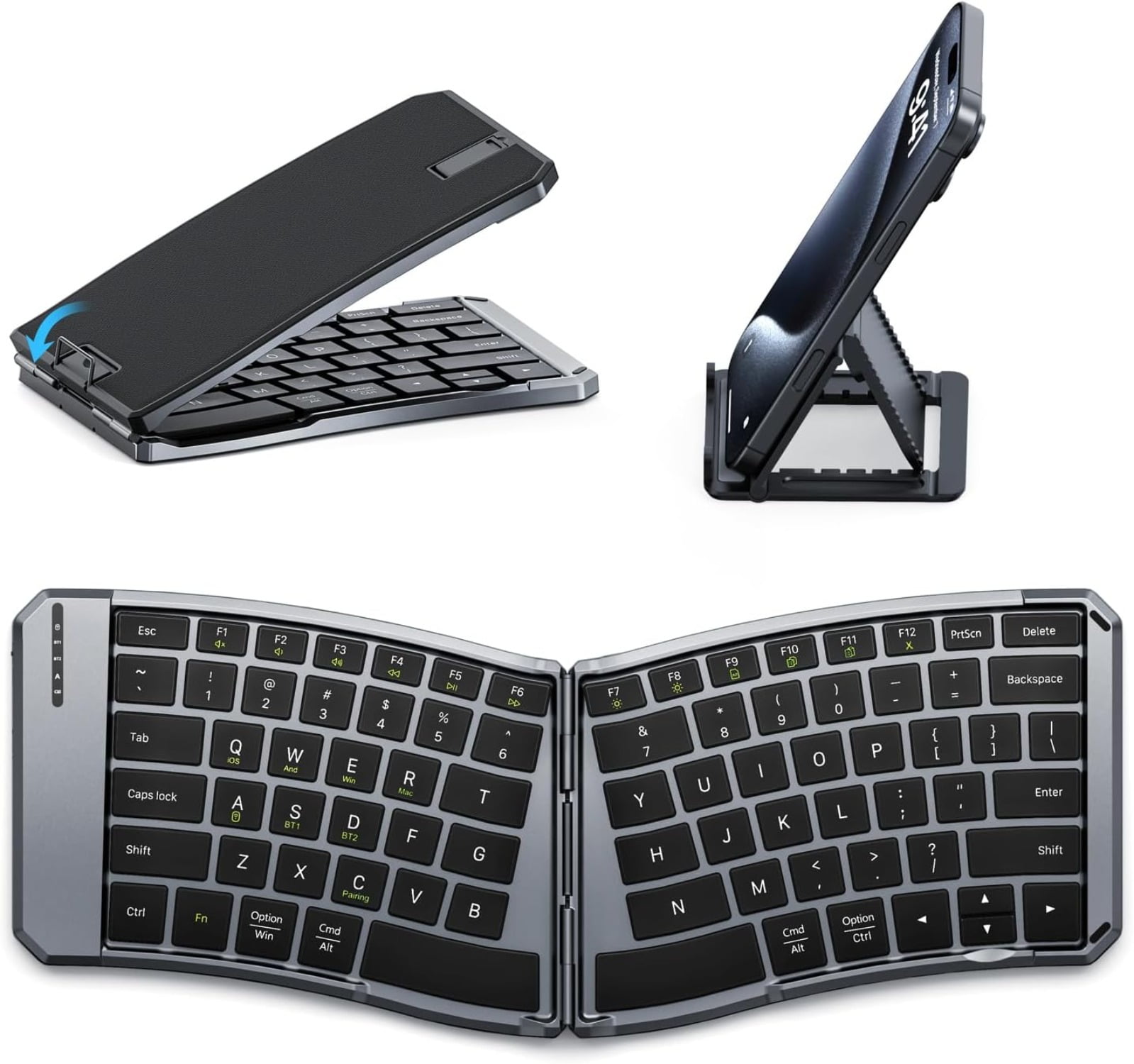 Ergonomic Foldable Keyboard, Split Portable Folding Bluetooth Keyboard ...