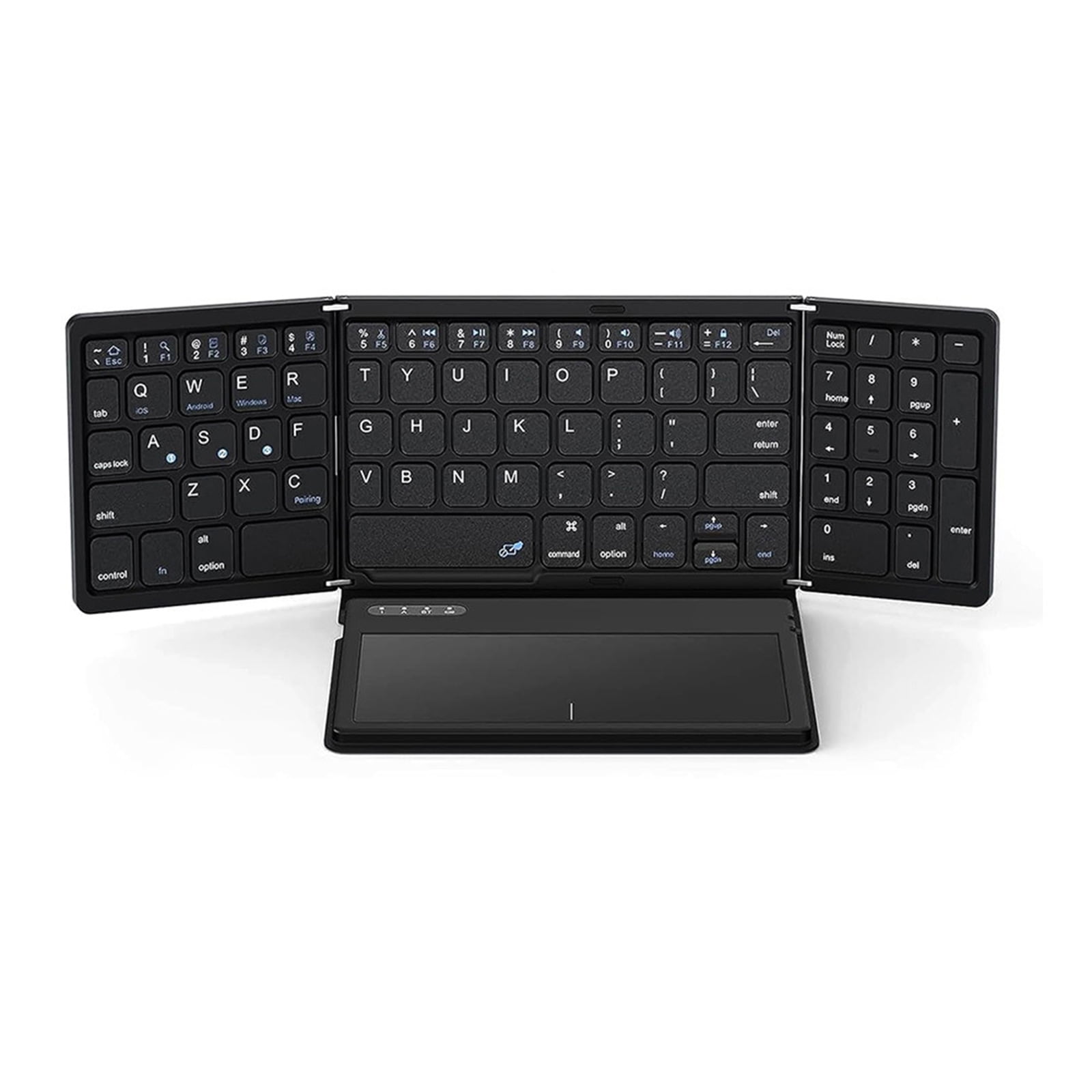 Ergonomic Foldable Keyboard Wireless Keypad With Large Touchpad and ...