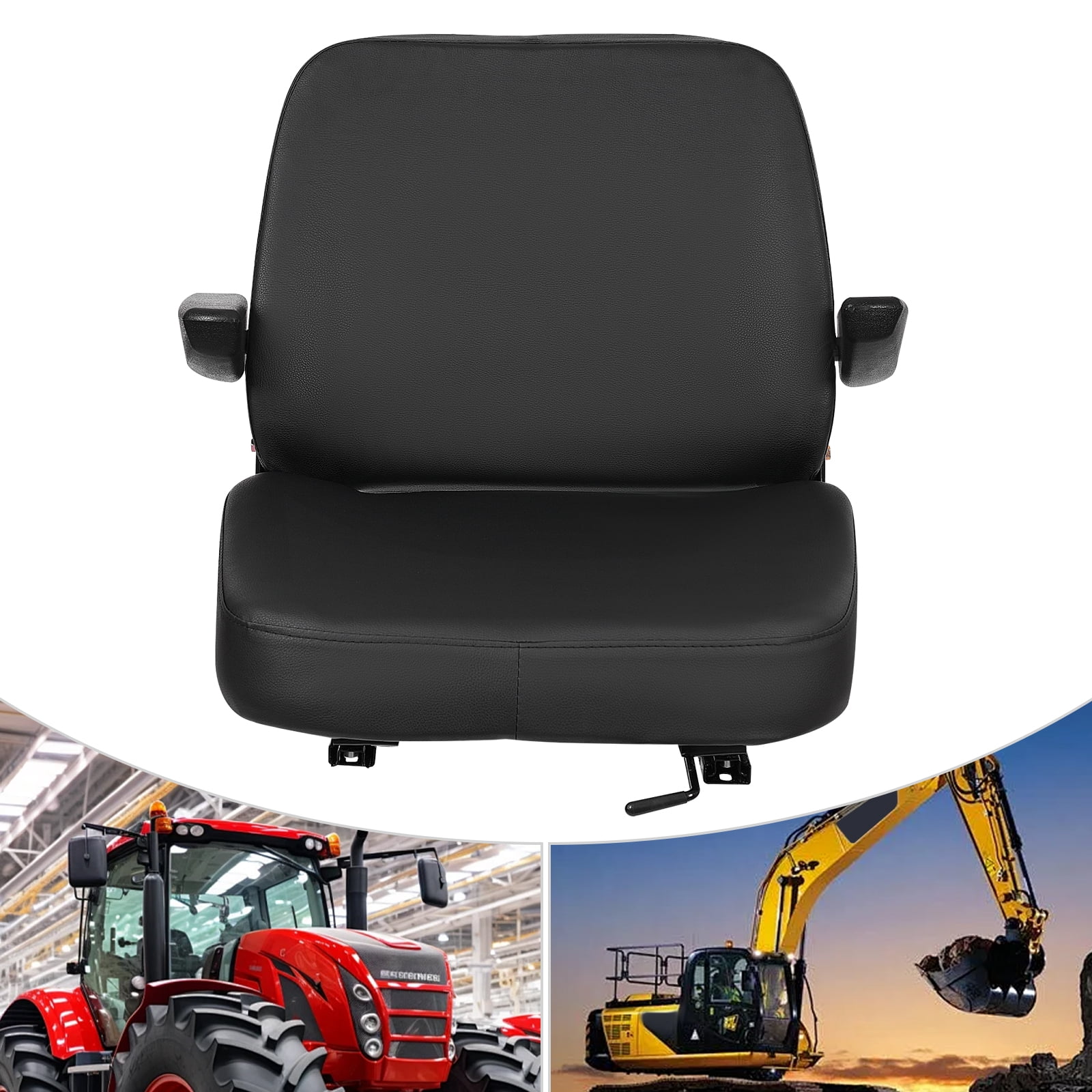 Ergonomic Forklift Seat with Adjustable Backrest, PU Foam Cushioned for ...