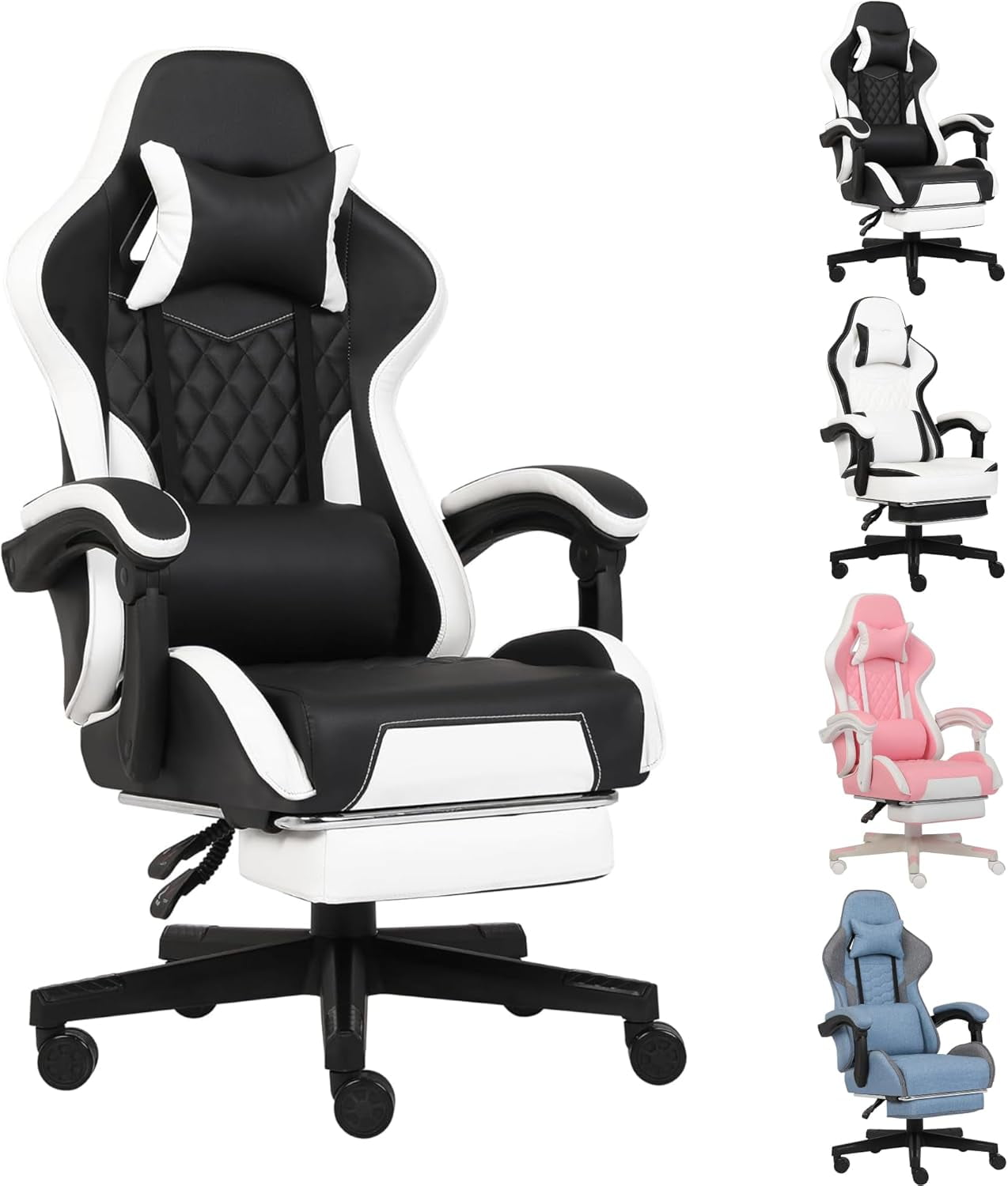 Ergonomic Gaming Chair with Footrest,Big and Tall Gaming Chairs for ...