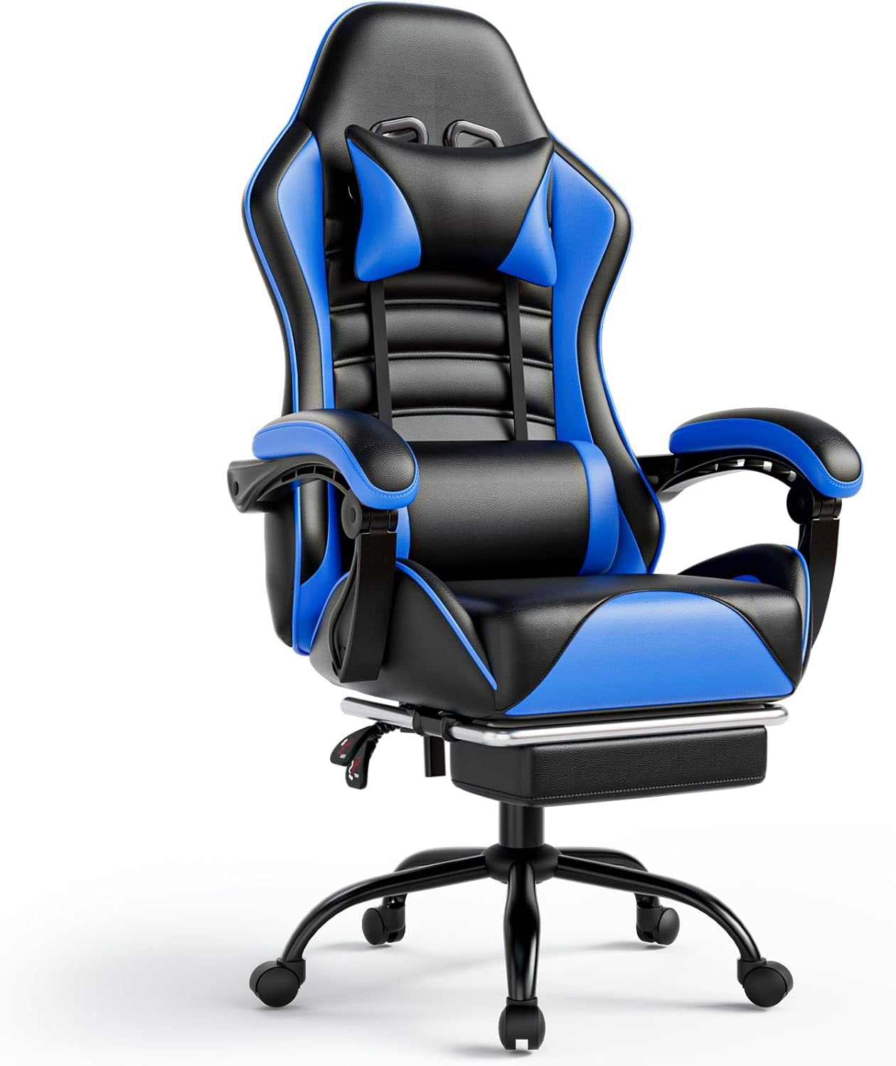 Ergonomic Gaming Chair with Footrest, PU Leather Video Game Chairs for ...
