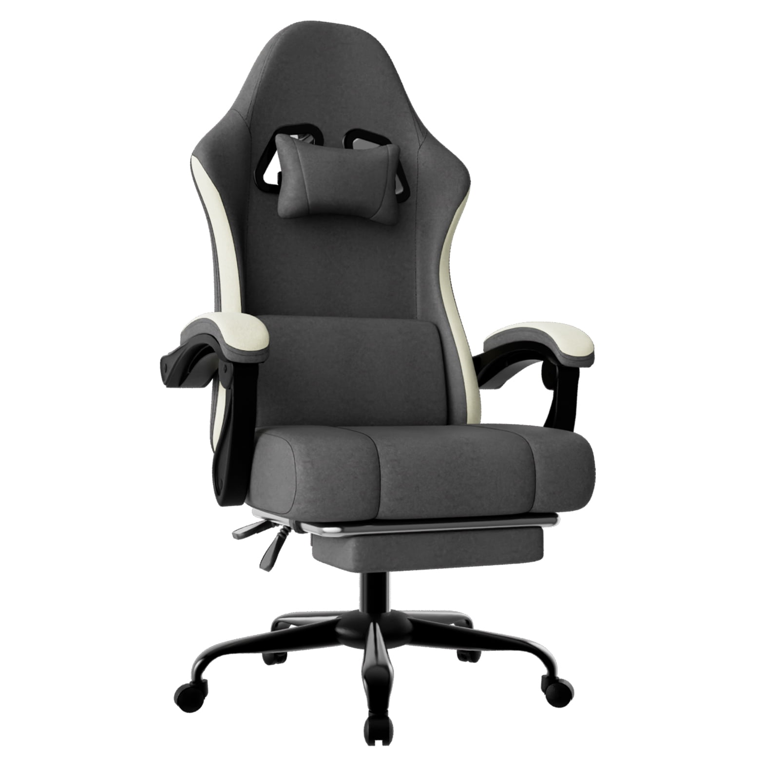 Ergonomic Gaming Chair with Pocketed Spring Cushion Breathable Fabric ...