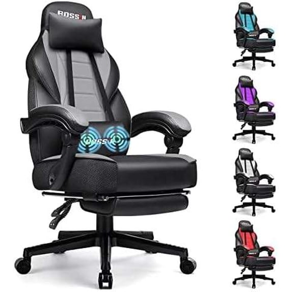 Ergonomic Gaming Chair with Footrest, Lumbar Support, and High Back ...