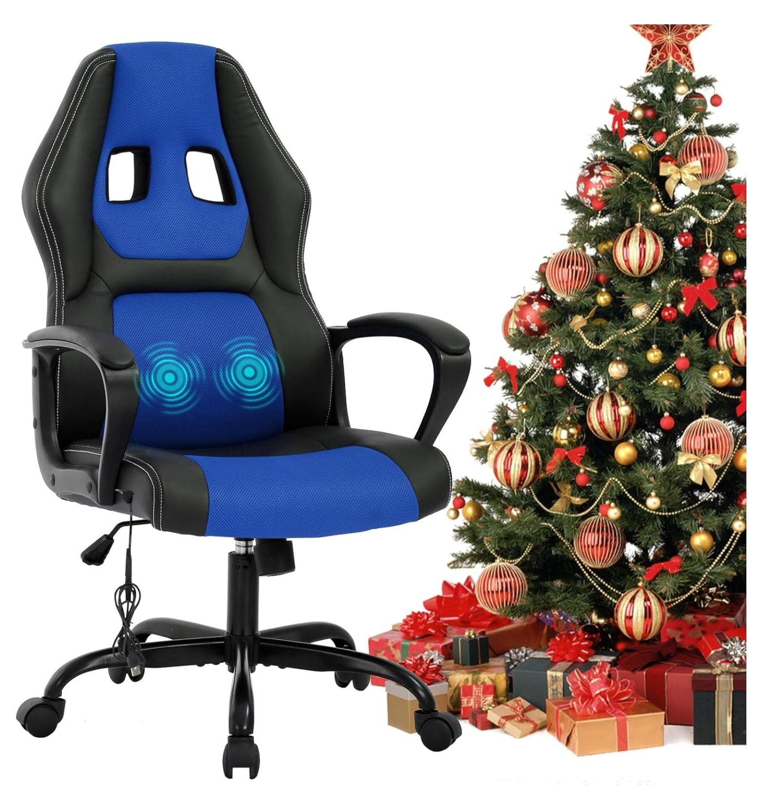 Ergonomic Gaming High Back PC Racing Desk Chair Adjustable Reclining ...