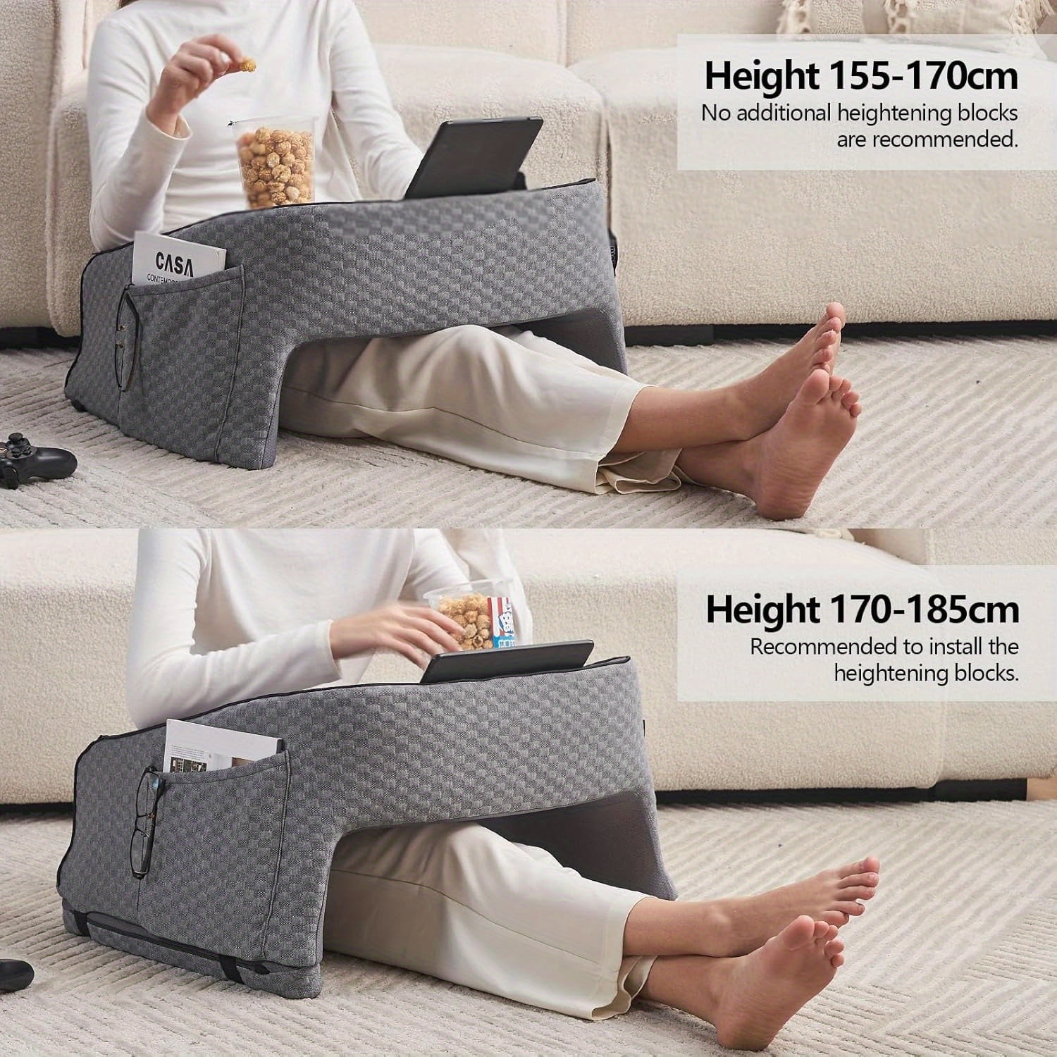 Ergonomic Gaming Pillow with Arm Rest & Tablet Holder – Soft Lap ...
