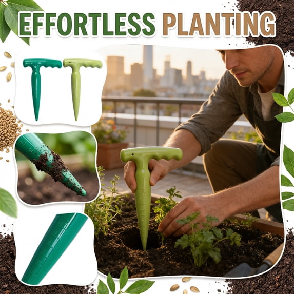 Ergonomic Garden Dibber Tool, Durable Garden Dibber Tool for Seed ...