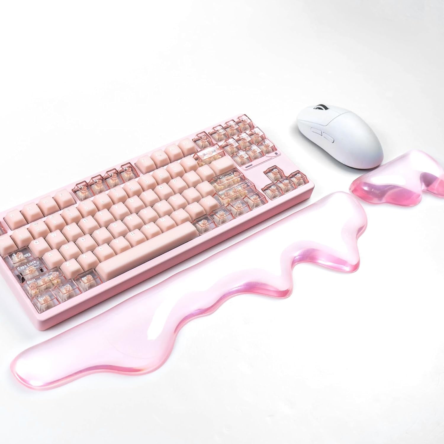 Ergonomic Gel Wrist Rest for Keyboard and Mouse, Pink Wrist Rest Set ...