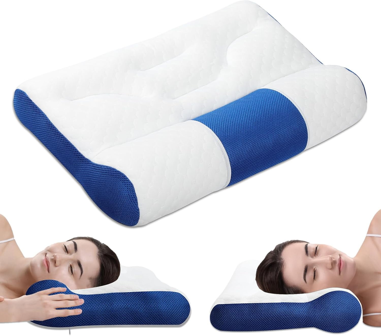 Ergonomic Goose Down Pillow,Neck Pillow Cervical Pillow for Neck Strain ...
