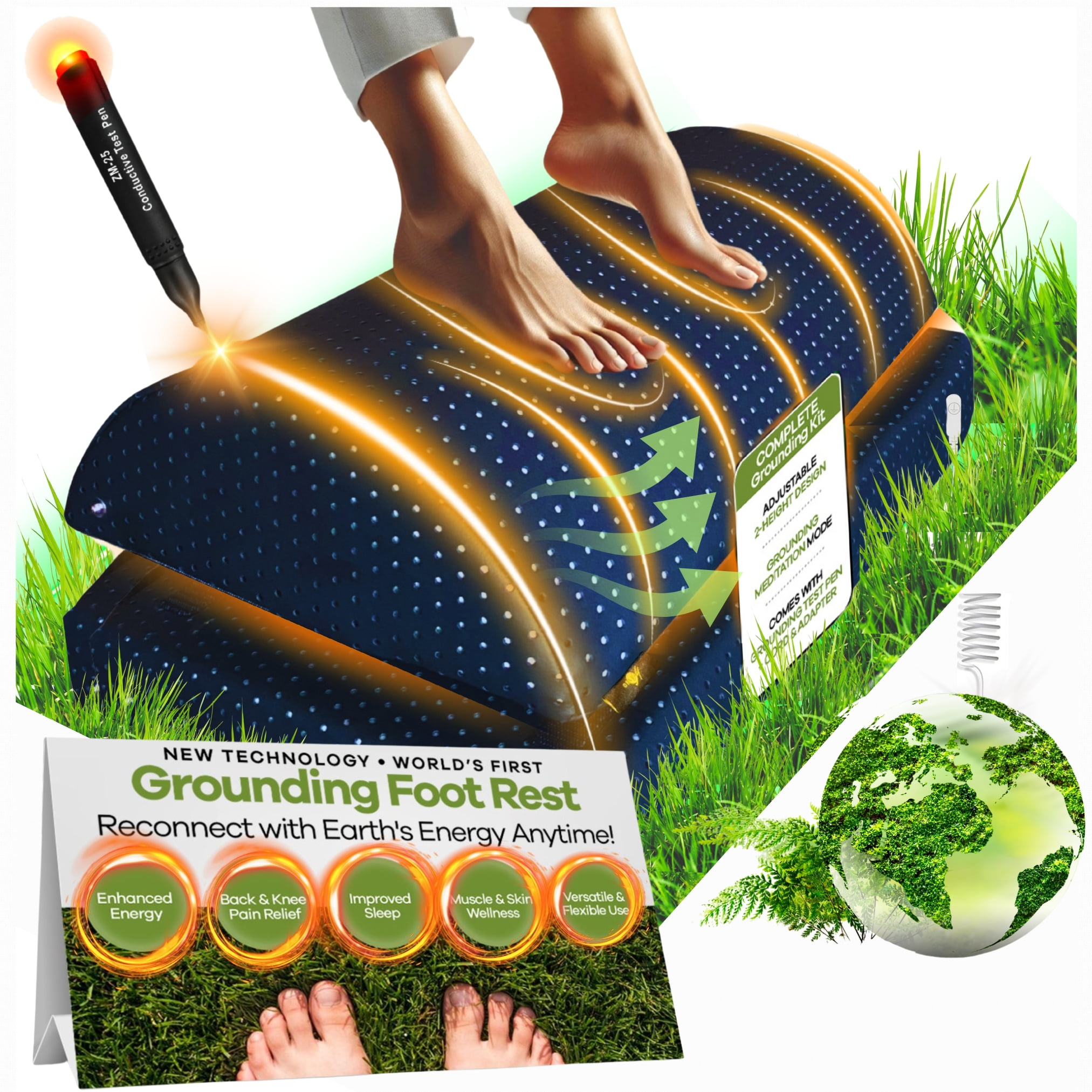 Ergonomic Grounding Foot Rest for Under Desk at Work Home Office Gaming ...