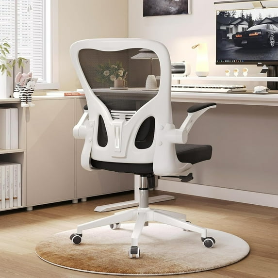Ergonomic High Back Office Chair with Adjustable Lumbar Support Flip-Up ...