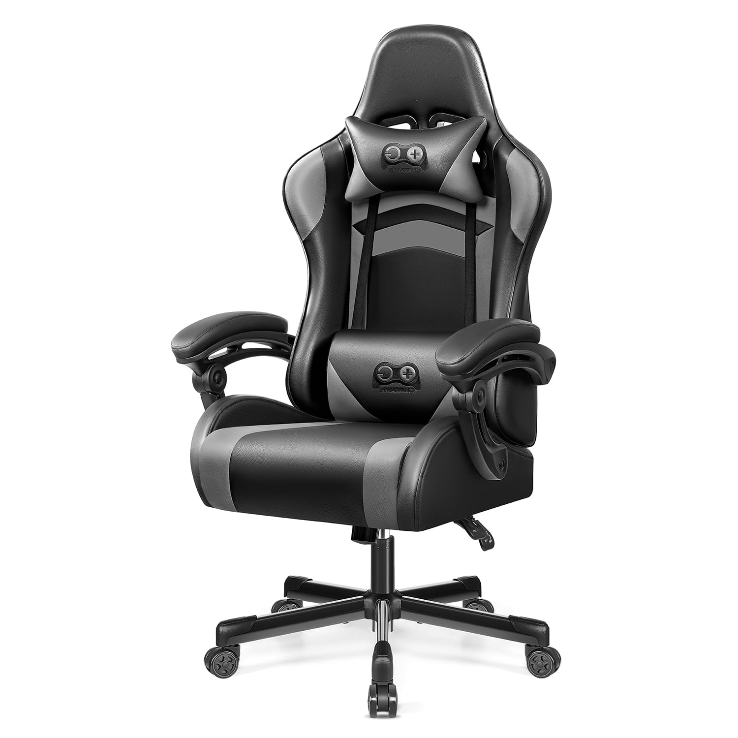 Ergonomic High-Back Racing Style Gaming Office Chair - BlackGray, with ...