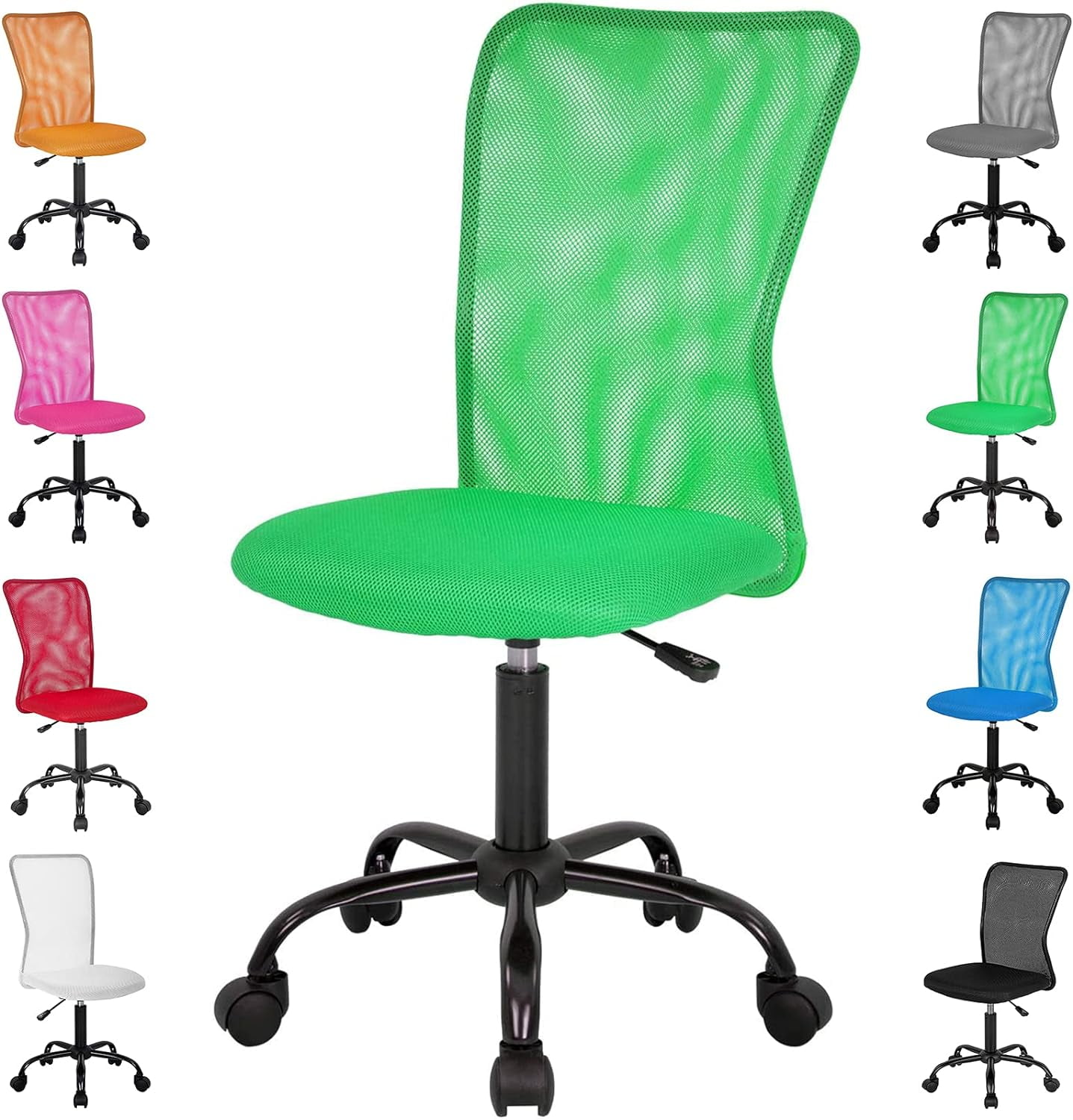 Ergonomic Home Office Chair Armless Computer Rolling Swivel Chair with ...