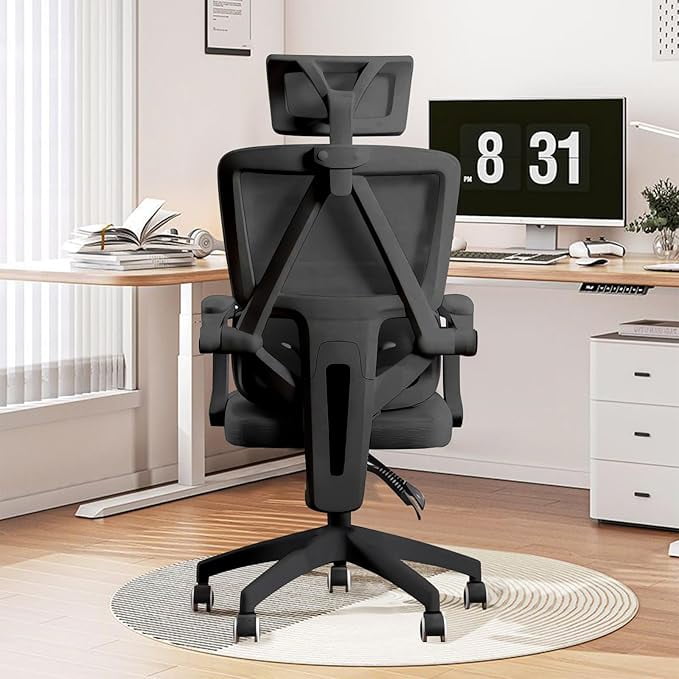 Ergonomic Home Office Chair Work Swivel Chairs with Wheels, Breathable ...