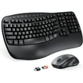 Ergonomic Keyboard and Mouse Wireless Combo, Wave Keys Natural Typing ...
