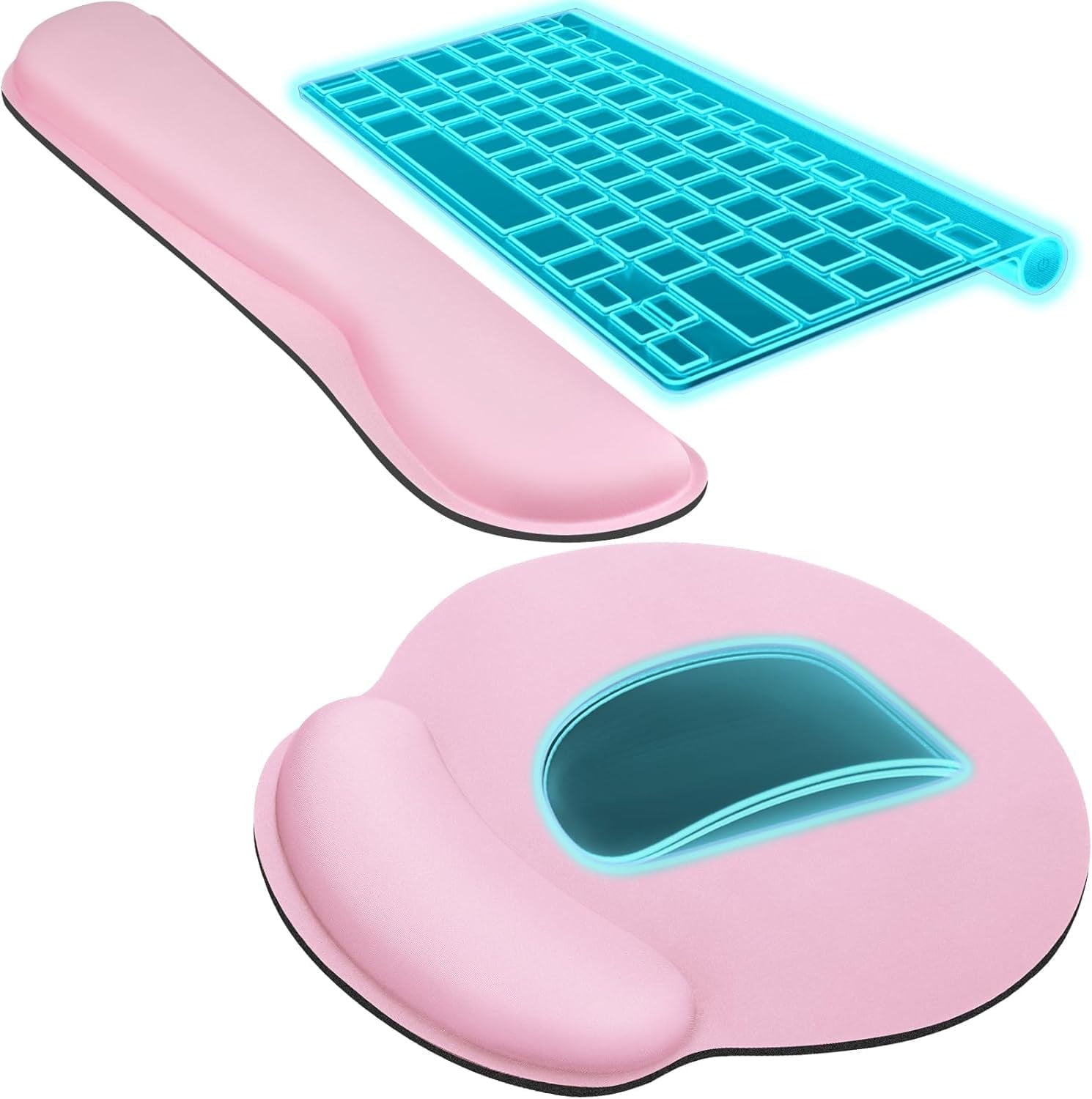Ergonomic Keyboard Wrist Rest And Memory Foam Mouse Pad Set, Pale Pink ...