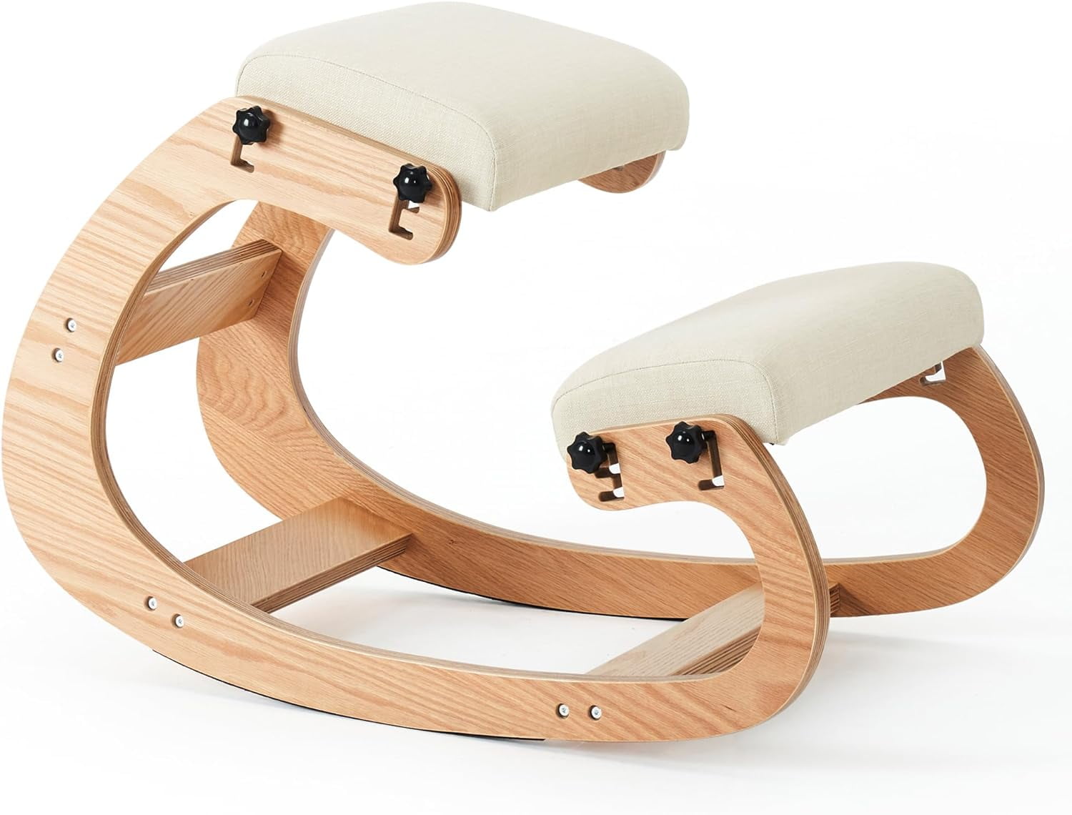 Ergonomic Kneeling Chair, Adjustable Rocking Office Chair Wooden Knee ...