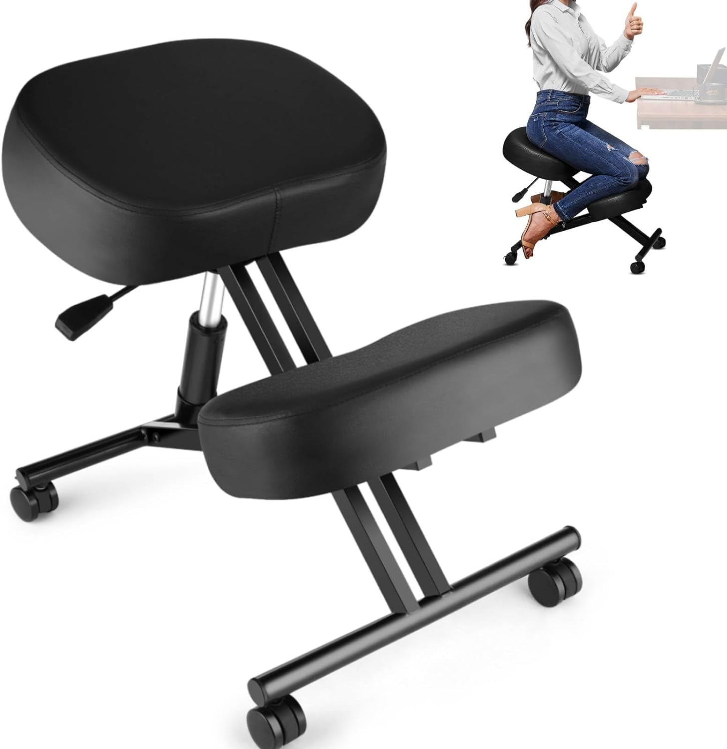 Ergonomic Kneeling Chair, Meditation Chair with Height Adjustable and ...