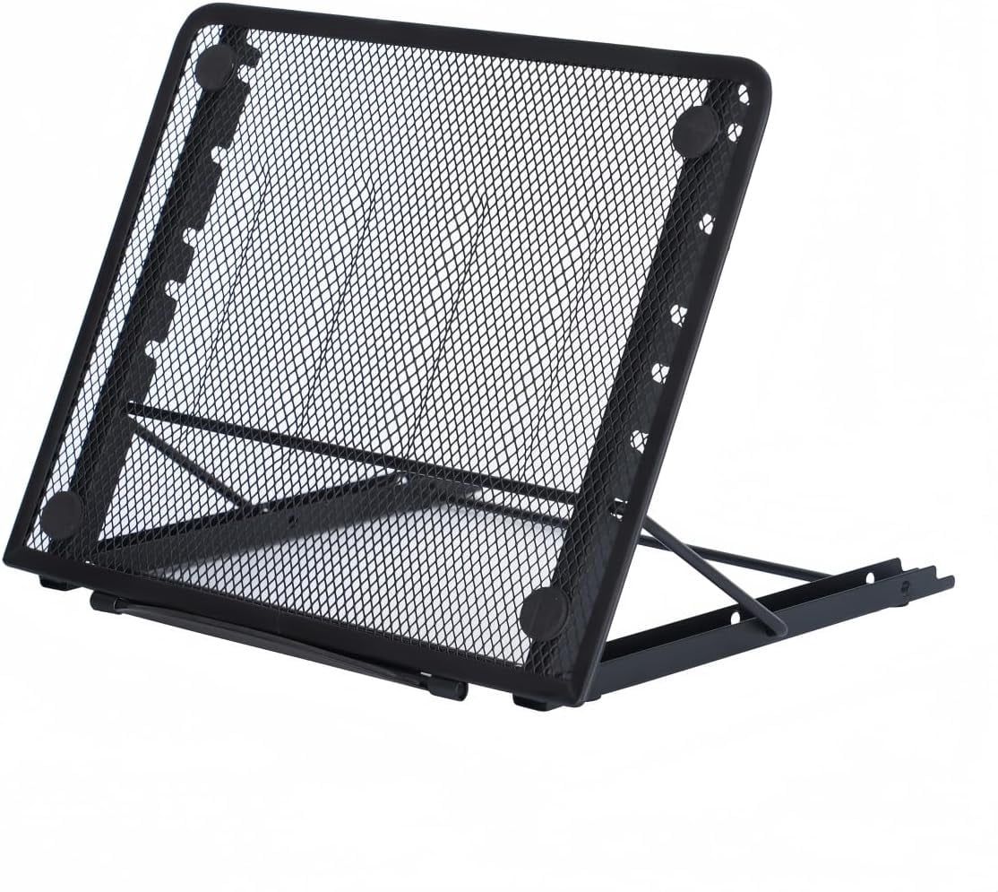 Ergonomic Laptop Tablet Stand Metal Mesh Ventilated Desktop Adjustable ...