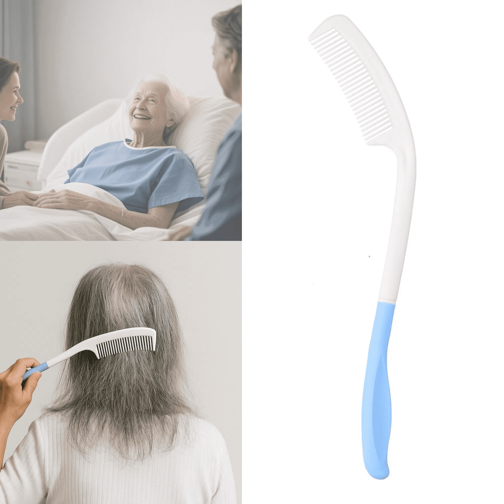 Ergonomic Long Handle Comb with Curved Grip - Easy-Hold Design for ...