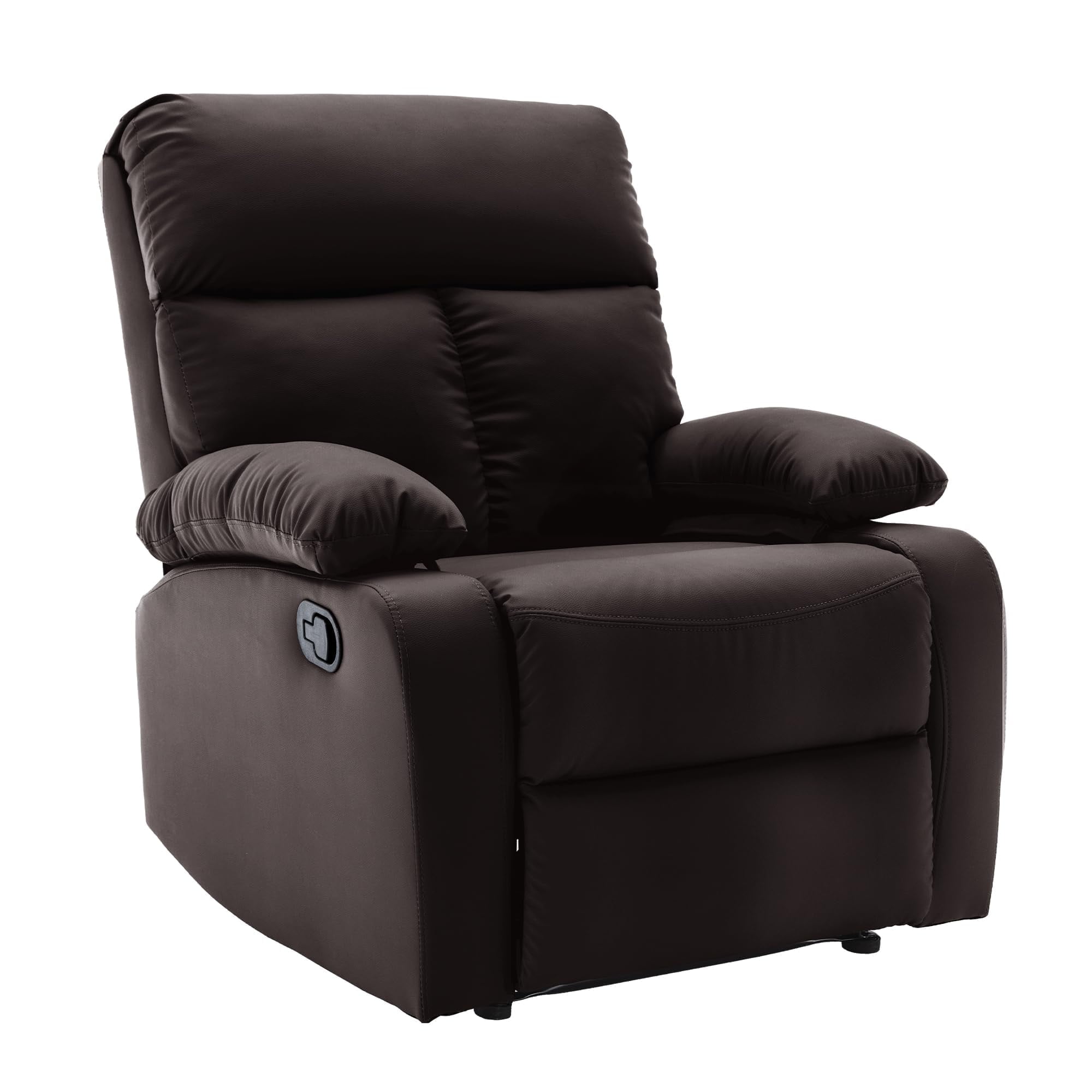 Ergonomic Manual Recliner Chair, PU Leather Chair for Adults, Single ...