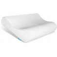 Ergonomic Memory Foam Pillow with Washable Zippered Soft Cover Contour ...