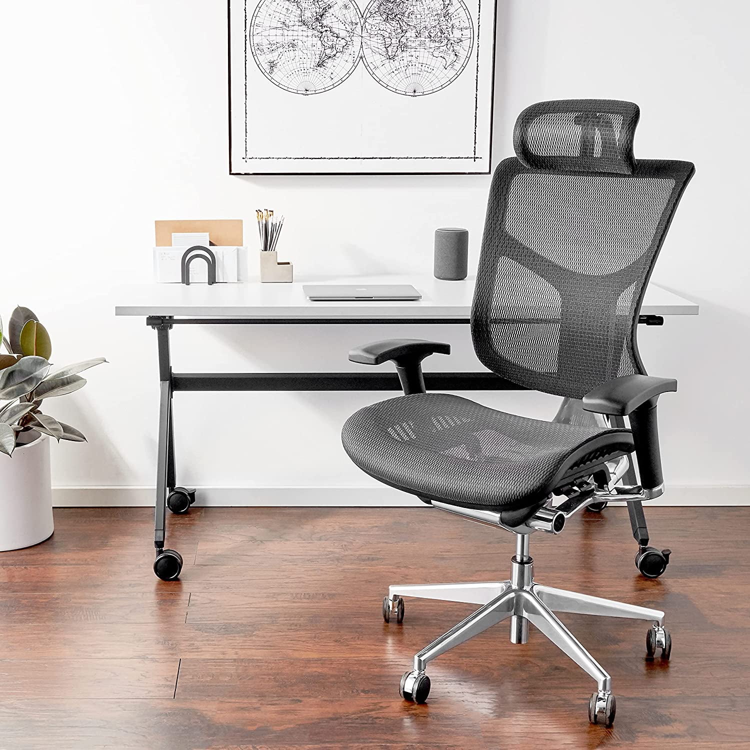 Ergonomic Mesh Executive Chair with Headrest, Base, Black, Slide ...