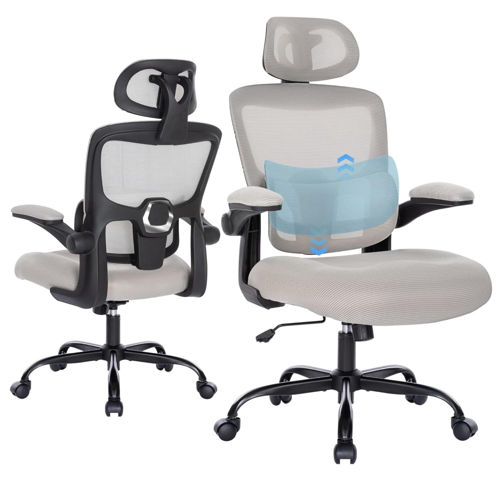 Ergonomic Mesh Office Chair with 3D Adjustable Lumbar Support, High ...