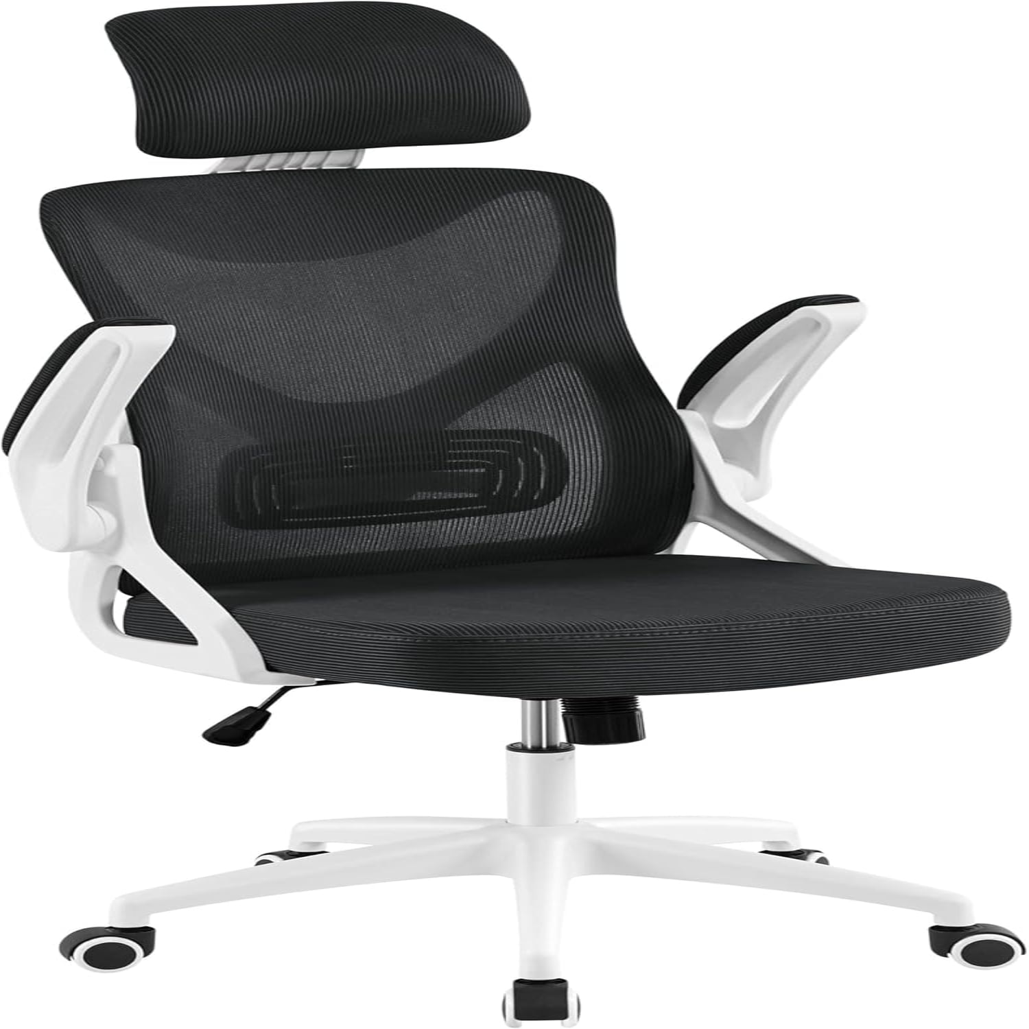 Ergonomic Mesh Office Chair High Back Desk Chair with with flip-up ...