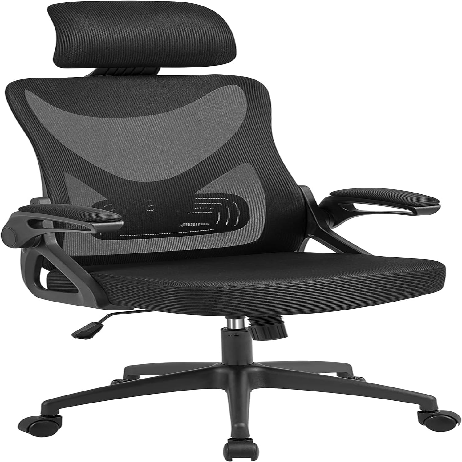 Ergonomic Mesh Office Chair High Back Desk Chair with with flip-up ...