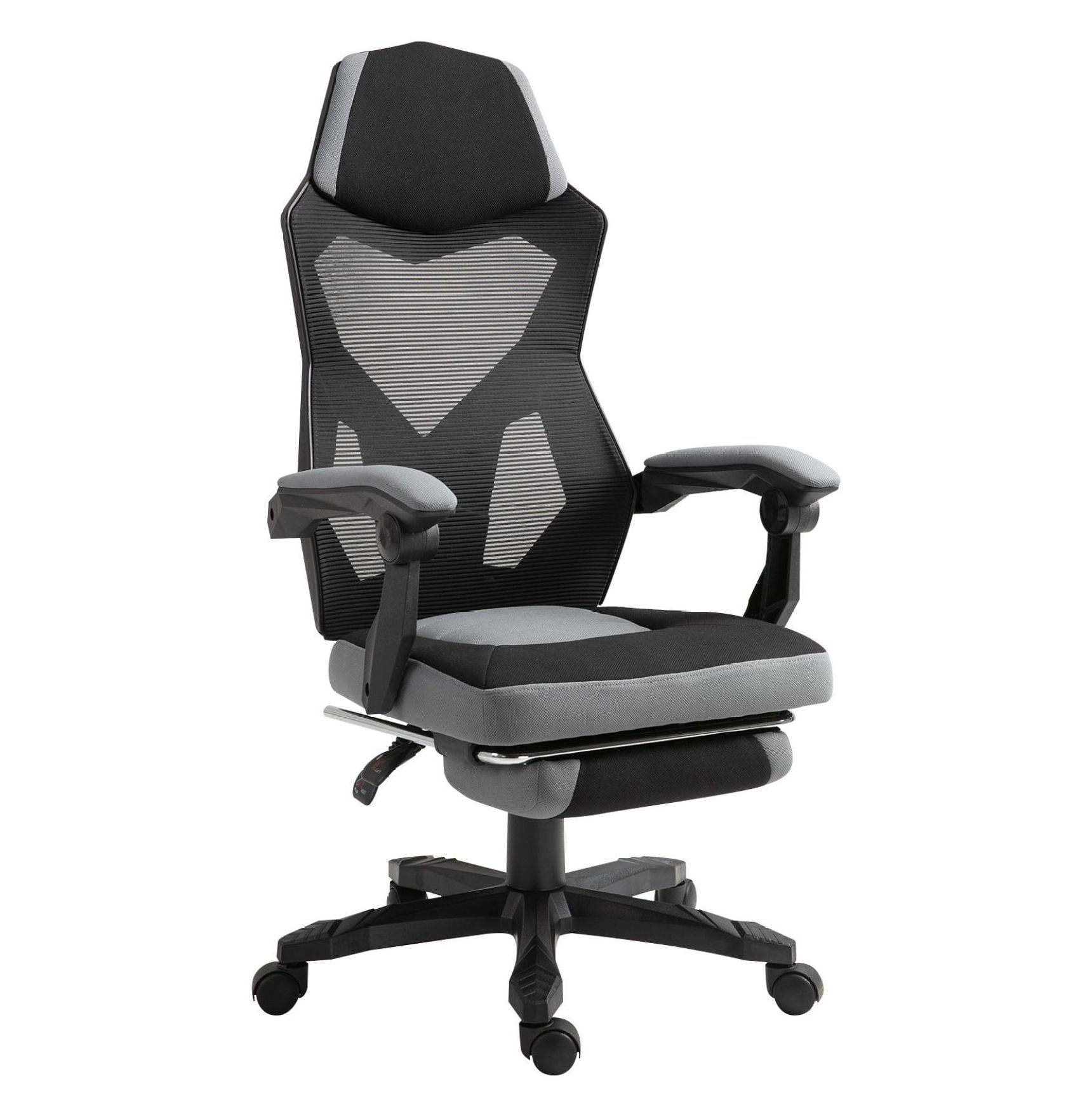 Ergonomic Mesh Office Chair, High Back Grey Recliner with Footrest ...