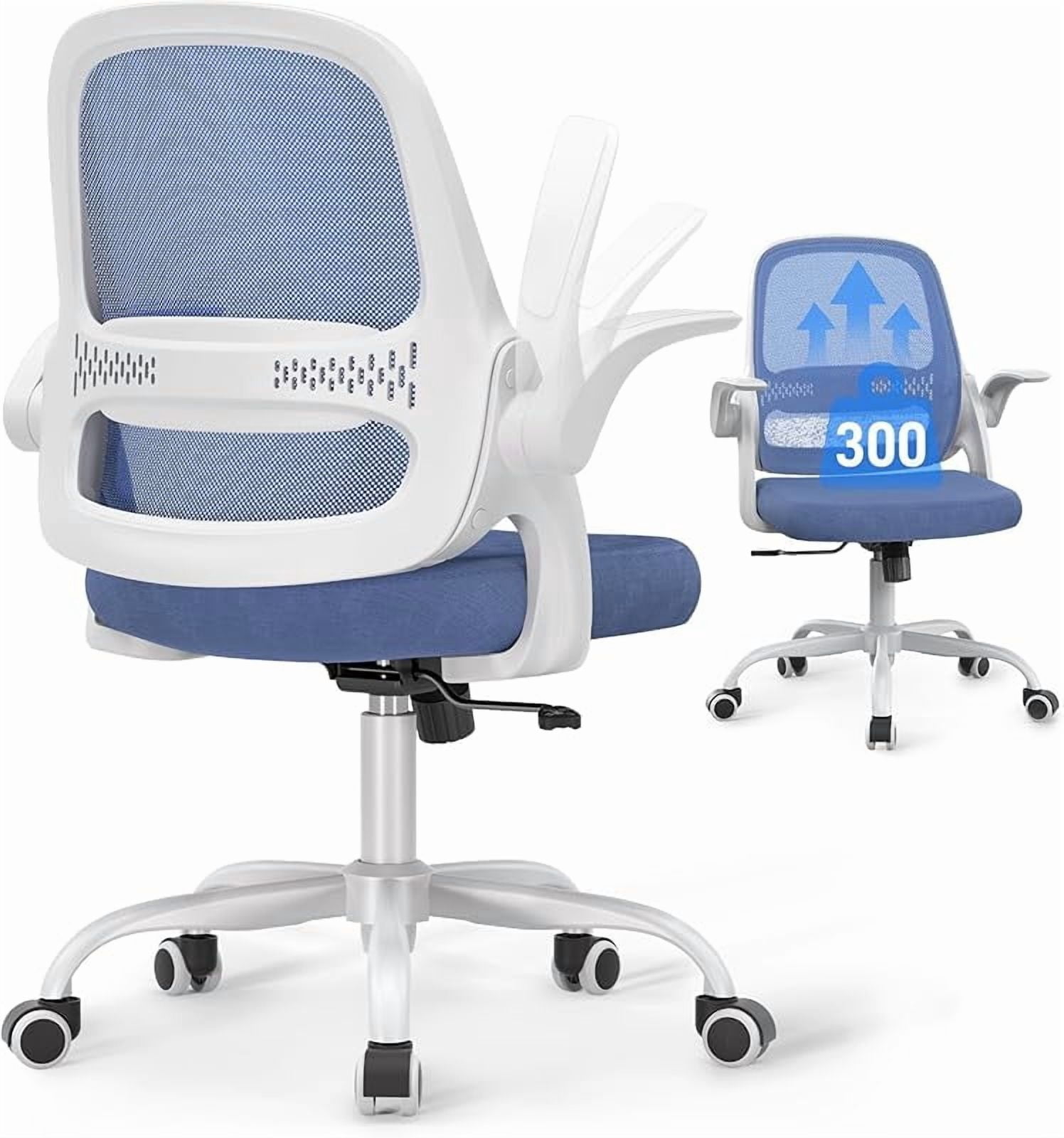 Ergonomic Mesh Office Chair for Home Office, Flip-Up Arms, Breathable ...