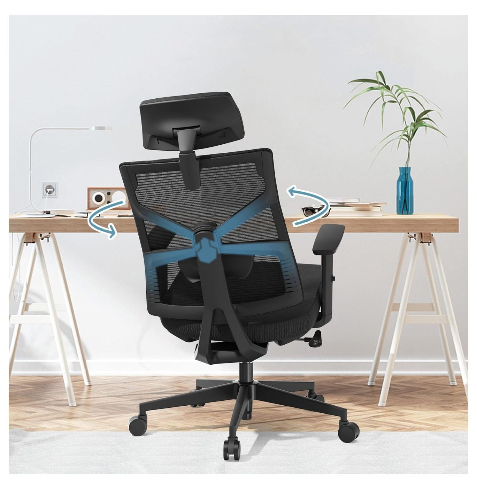 Ergonomic Mesh Office Chair with Lumbar Support, High Back Desk Chair ...