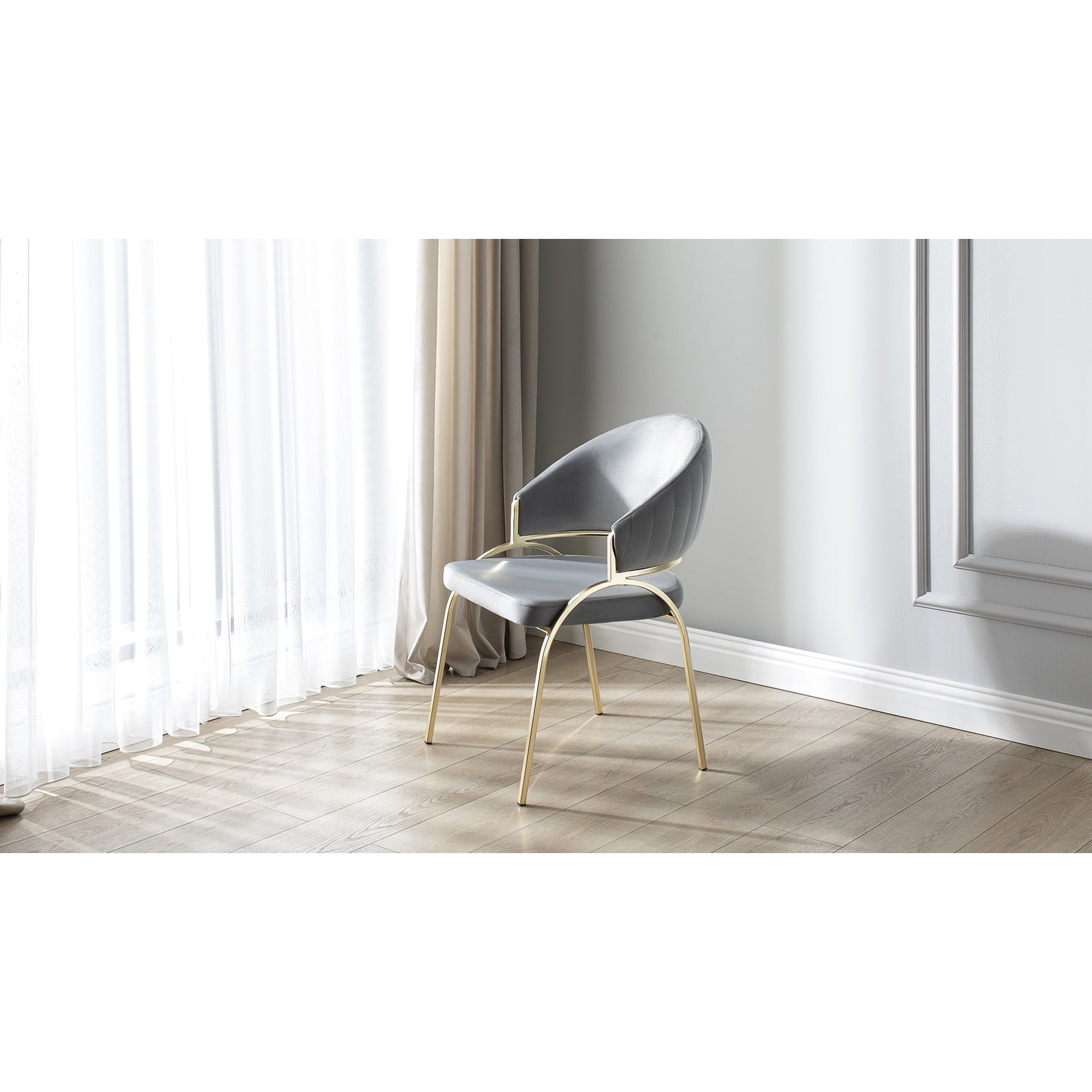 Ergonomic Metal Chair+Elegant Velvet Cover”-“Office/Guest Seating ...