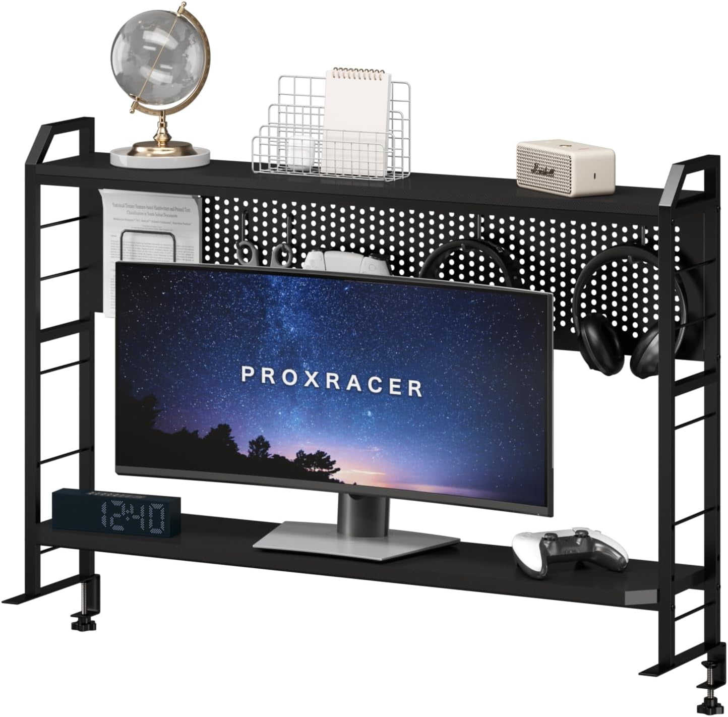 Ergonomic Monitor Stand for 42" and Up Tables, Adjustable Shelf, Rust ...